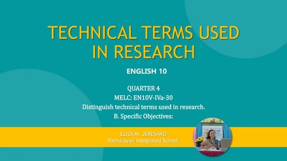 Technical terms used in research | PPT