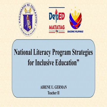 National Literacy Program- Department of Education | PPTX