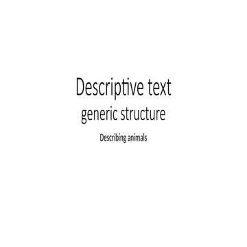 ppt descriptive text structure Describing animals simple descriptive ...