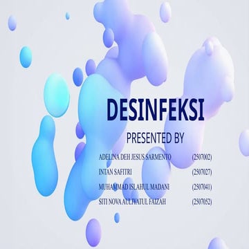 Desinfektasi peralatan kesehatan | PPTX