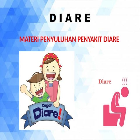 PPT DIARE dan pengertian tentang diare untuk anak sekolah | PPT
