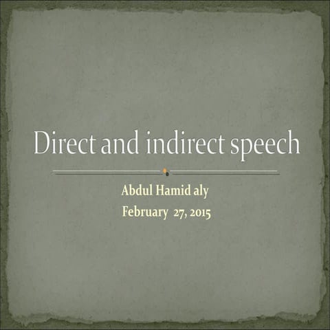 Direct and Indirect Speech | PPT