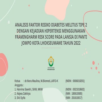 Analisis Faktor Risiko Diabetes Mellitus .pptx