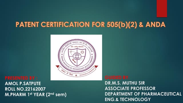 Paragraph 1,2,3,4 certification usfda | PPTX