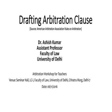 Drafting Arbitration Clause | PPTX