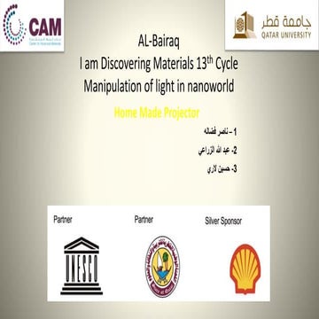 Manipulation of light in Nano world,home made projector , IDM13 | PPT