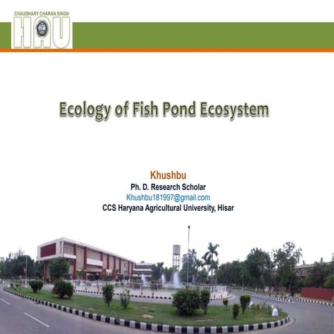 Ppt ecology of fish pond ecosystem | PPTX