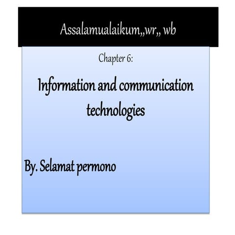 Information And Comunication Technologies Pptx Internet Computing