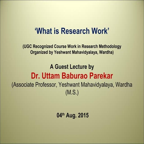 Ppt e module on 'what is research' | PPT