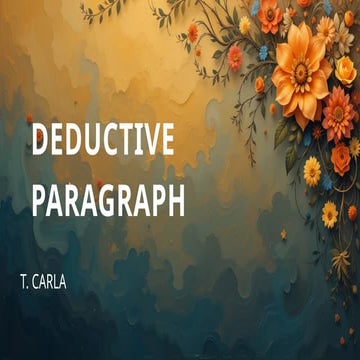 FIRST WEEK ENGLISH 6 "DEDUDTIVE -INDUCTIVE PARAGRAPH , TONE AND MODE" | PPT