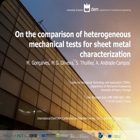 On the comparison of heterogeneous mechanical tests for sheet metal ...