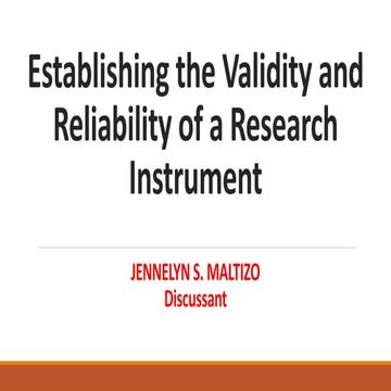 ppt Establishing the Validity and Reliability of a Research Instrument.pptx