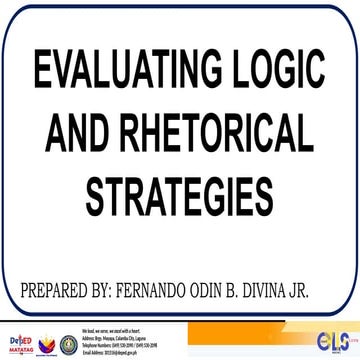 PPT EVALUATING LOGIC AND RHETORICAL STRATEGIES.pptx