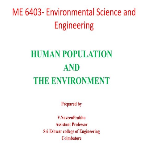 human population and the environment | PPTX