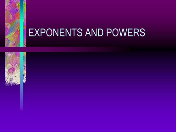 Laws of exponents | PPT