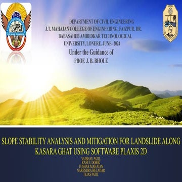 PPT on slope stability analysis and mitigation | PDF