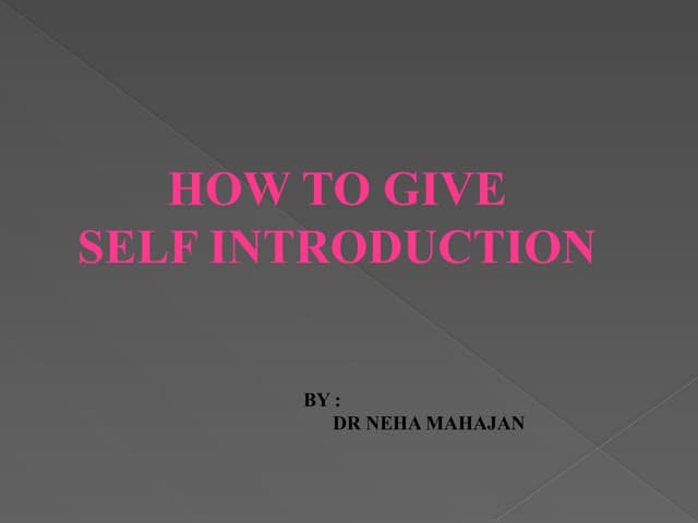 Self introduction (1) | PPTX