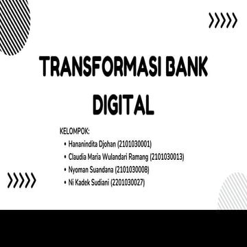 PPT Fintech Pert 11_Tranformasi Bank Digital | PDF
