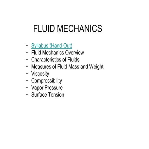 introduction of fluid mechanics for teaching | PPT