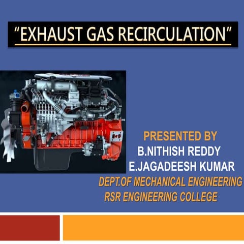 EXHAUST GAS RECIRCULATION | PPTX