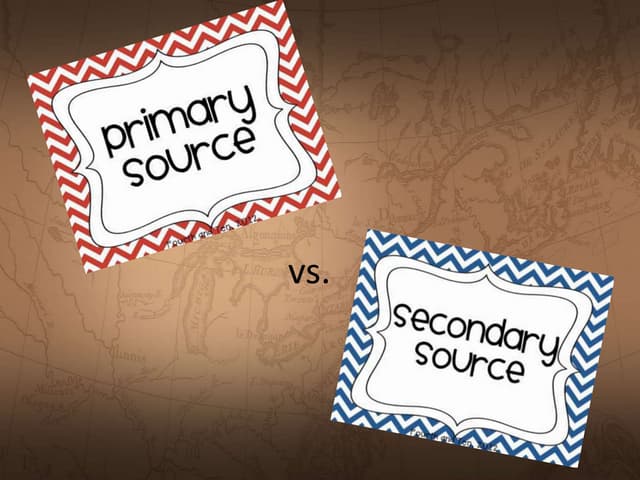 Primary and Secondary Sources | ODP