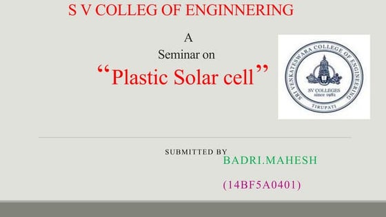 Plastic solar cells | PPT