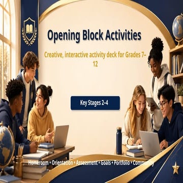 Interactive Opening Block Activities for Grades 7-12: Orientation ...