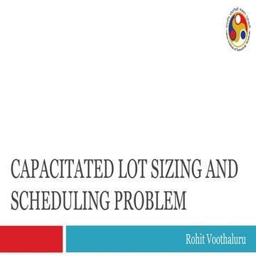 Metaheuristics for Lot sizing and scheduling problem | PDF