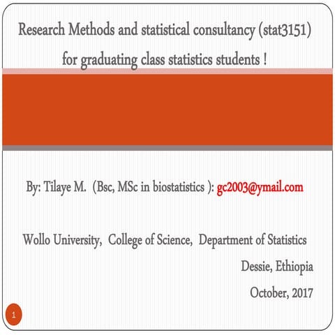 Ppt research Methods and statistical consultancy | PPT