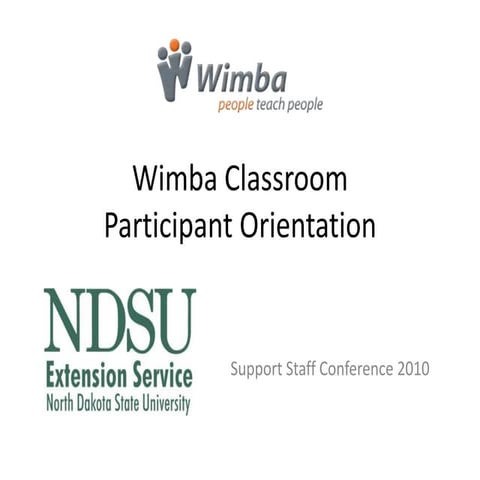Introduction to Wimba Classroom | PPTX