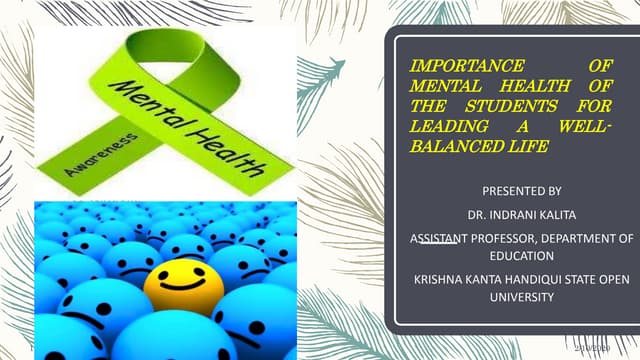 Mental Health Awareness in School | PPTX
