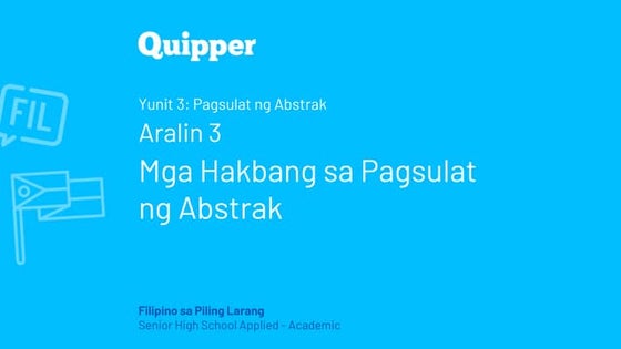 ABSTRAK (Filipino sa Piling Larang) Akademik! | PPT