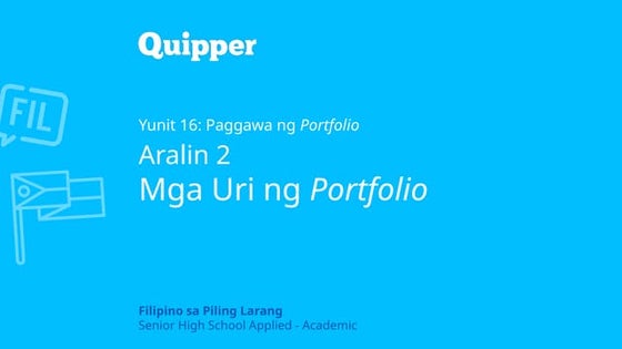 Paggawa ng Portfolio.fILIPINO SA PILING LARANG AKADpptx | PPTX