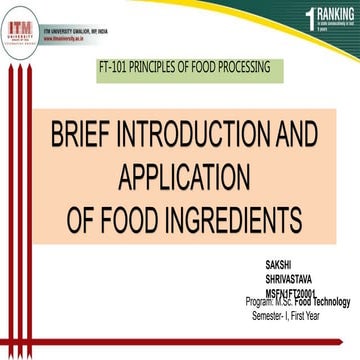 food ingredients and its type | PPTX