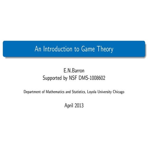 PowerPoint An Introduction to Game Theory Loyola University | PDF