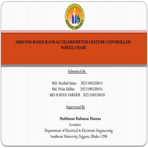 build a hand gesture-controlled robot using simple components like Arduino | PPTX