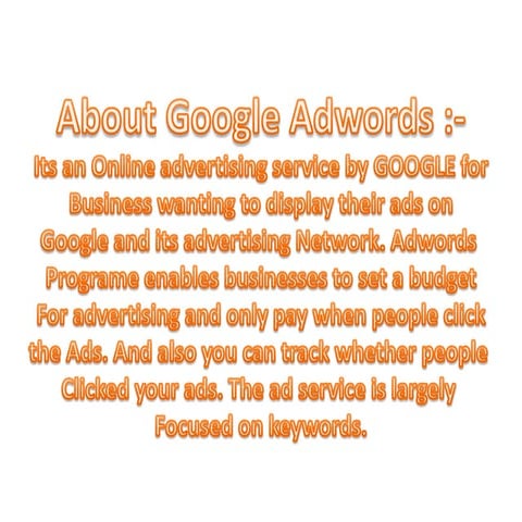 Google Adwords Introduction | PPT