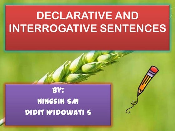 Sentence Types: Declarative, Interrogative, Imperative and Exclamatory ...