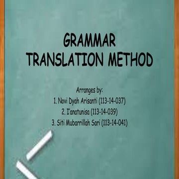 The Grammar Translation Method | PPT