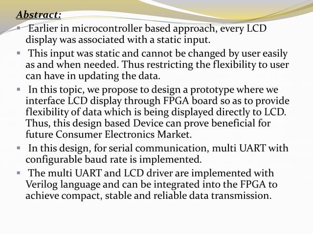 Lcd Module Interface With Xilinx Software Using Verilog Ppt 2897