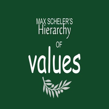 Ppt hierarchy of values by Max Scheler | PPTX