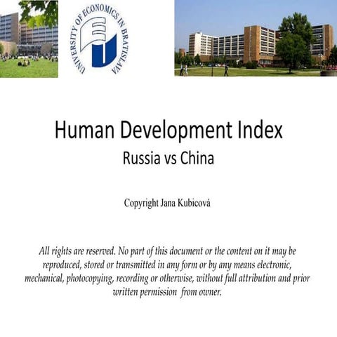 Human Development Index - Russia vs China | PPTX