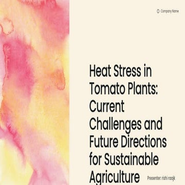 Heat stress in tomato plants: current challenges and future directions ...