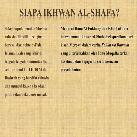 IKHWAN AL-SHAFA | PPTX