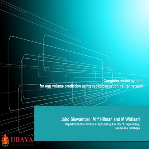 egg volume prediction using computer vision system | PPT