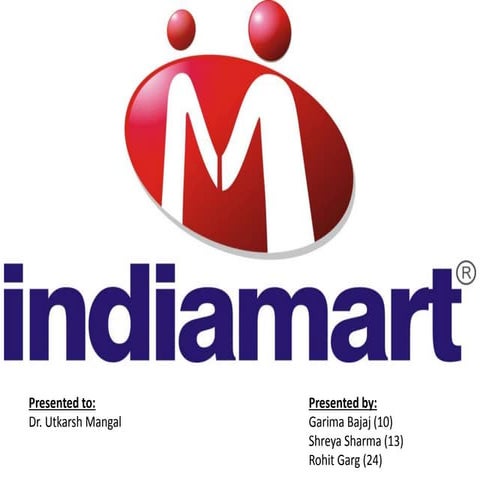 INDIAMART E commerce business model | PPTX