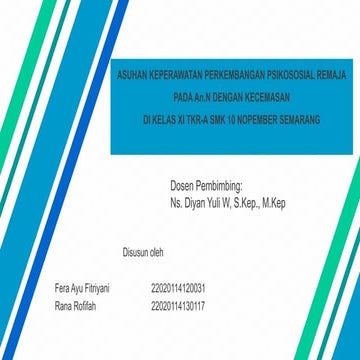 Asuhan Keperawatan Jiwa Perkembangan Psikososial Remaja | PPTX