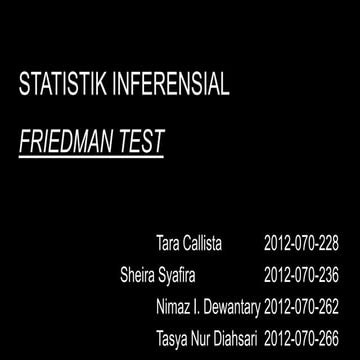 Ppt infer friedman test | PPTX