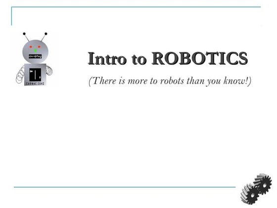 Introduction to robotics | PPT
