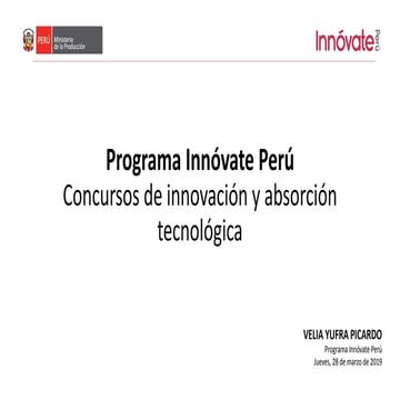 Innóvate Perú | Concurso de Innovación Empresarial | PDF